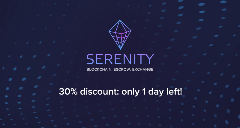 30% discount is about to end. Serenity project has already raised $2 ...