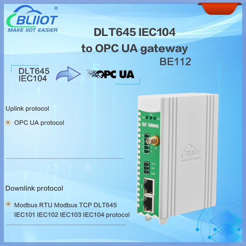 BLIIoT|New Version BE112 DL/T645 IEC104 Modbus to OPC UA Gateway in ... BLIIoT|New Version BE112 DL/T645 IEC104 Modbus to OPC UA Gateway in ...