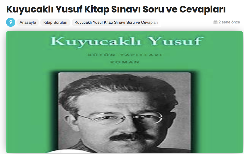 Kuyucaklı Yusuf Kitabı Soru ve Cevapları | by Bilgi Adamı | Medium