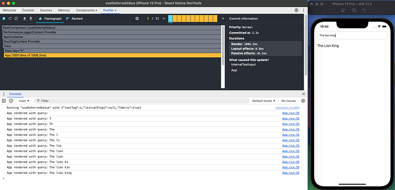 Improving Performance in React Native with useDeferredValue | by Gabriel Varela | Medium