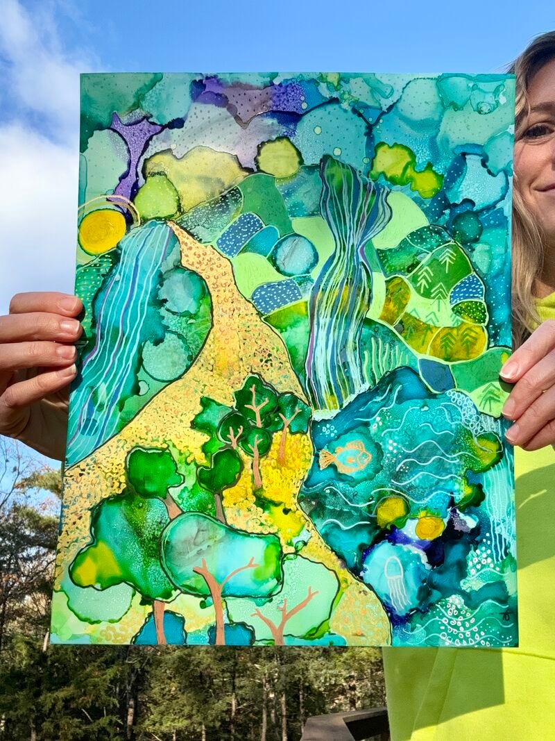 🎨 I crafted this abstract painting with no roadmap — just intuition ...