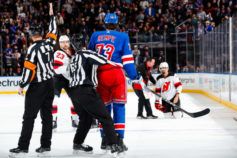 Defenseman Jonas Seigenthaler Received A Match Penalty For Elbowing The ...