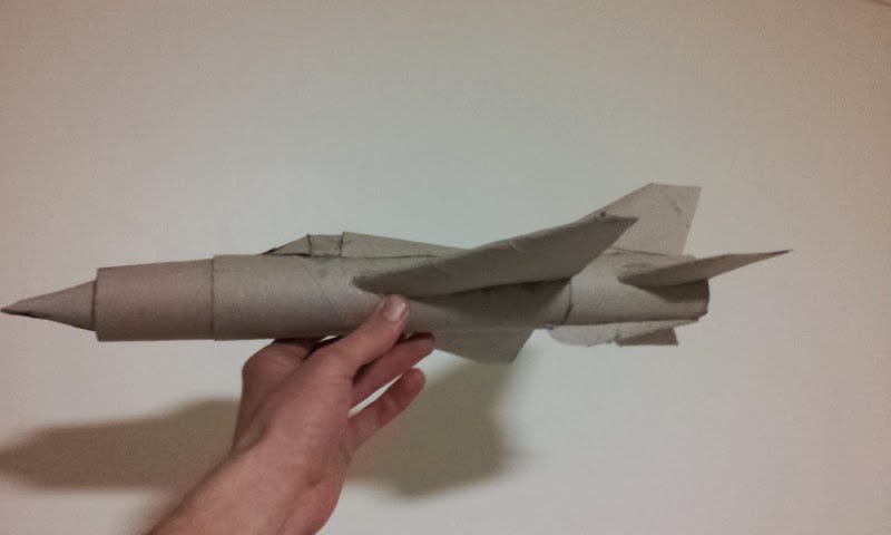 Kitchen roll jet fighter. Soviet toy re-created from kitchen roll… | by ...
