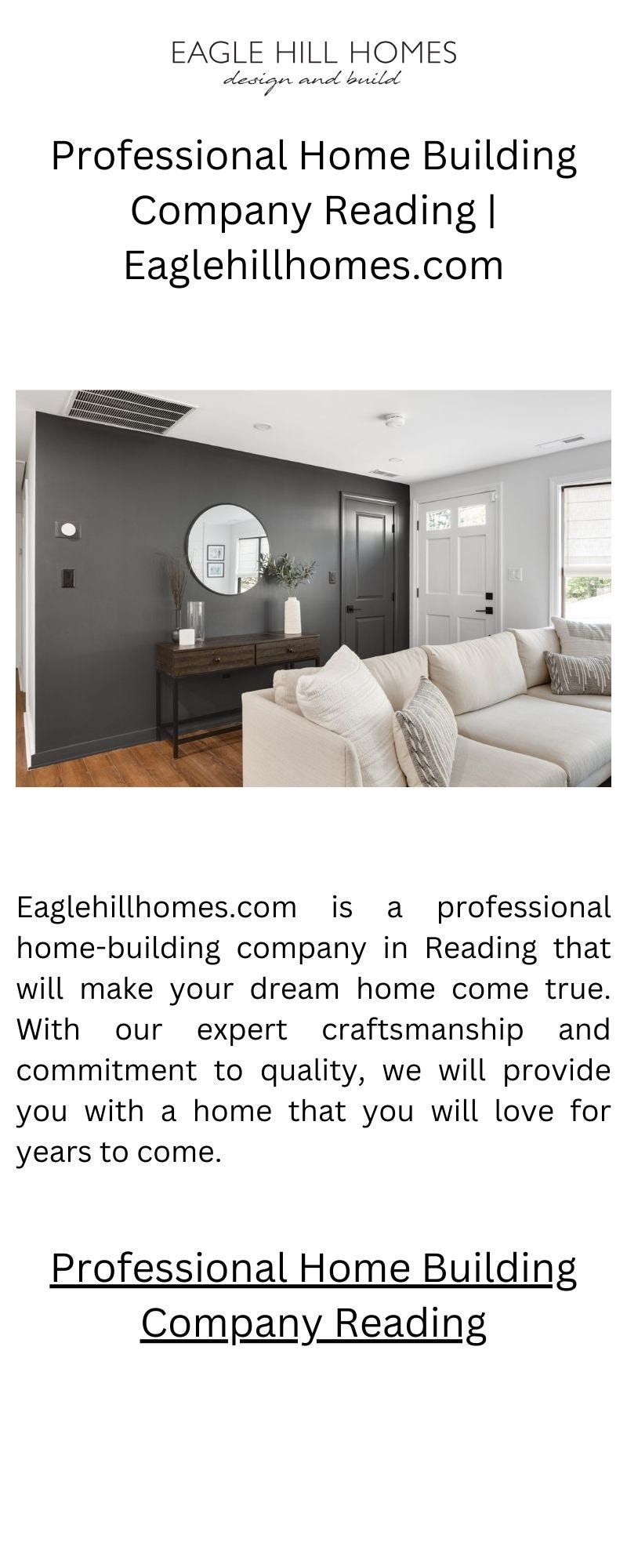 Professional Home Building Company Reading | Eaglehillhomes.com ...