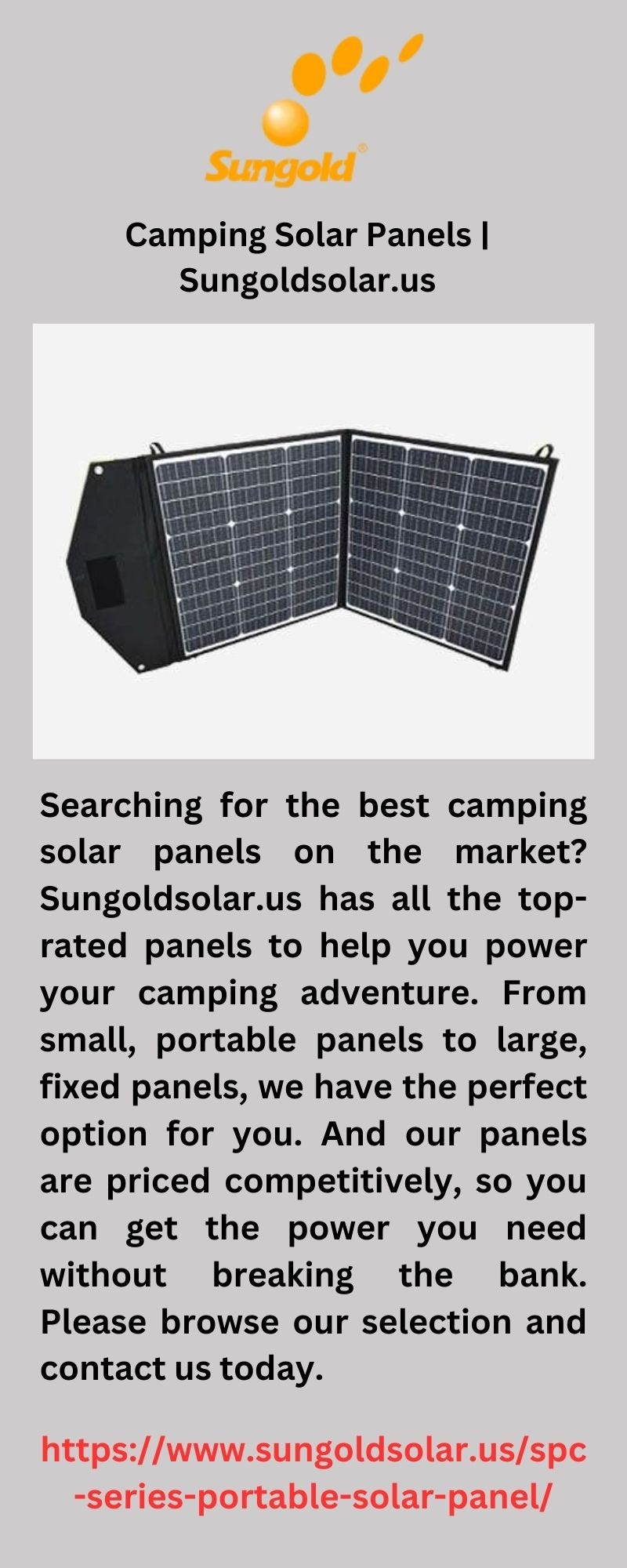 Camping Solar Panels | Sungoldsolar.us - Shenzhensungold - Medium