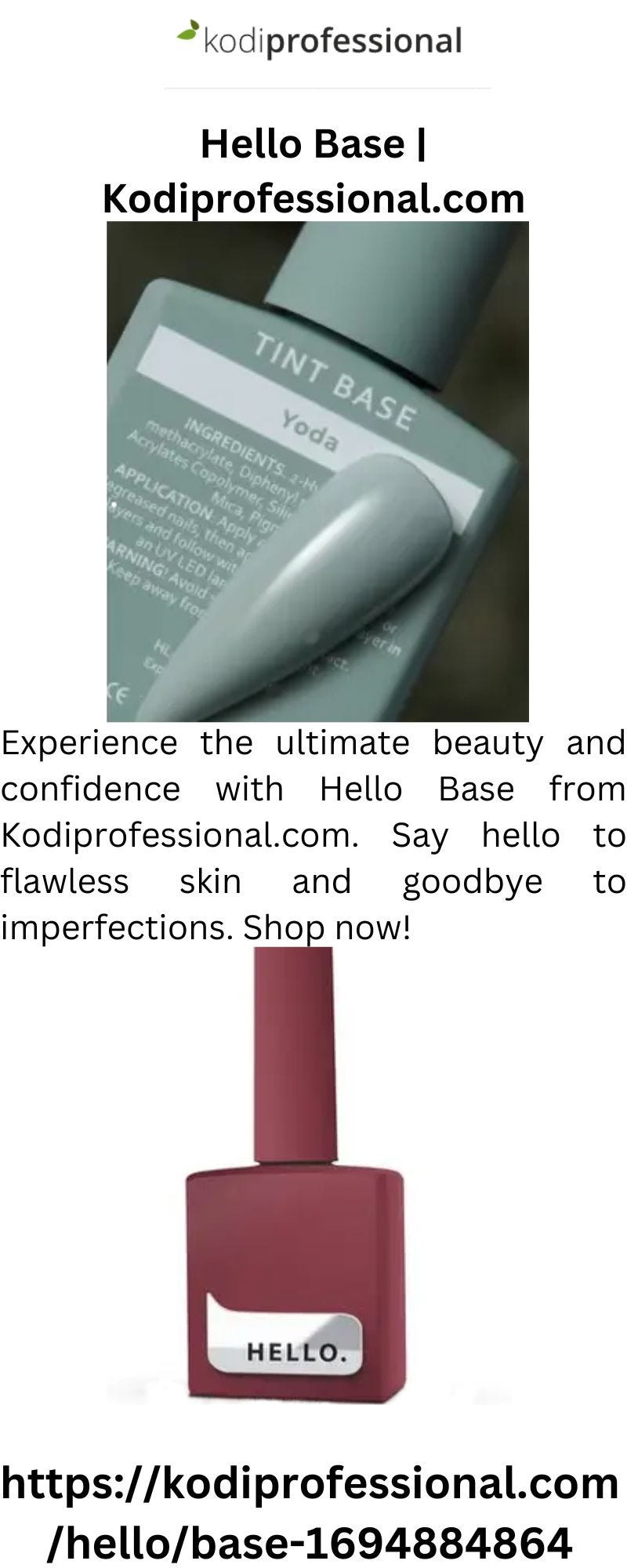 Hello Base | Kodiprofessional.com - Kodiprofessional - Medium
