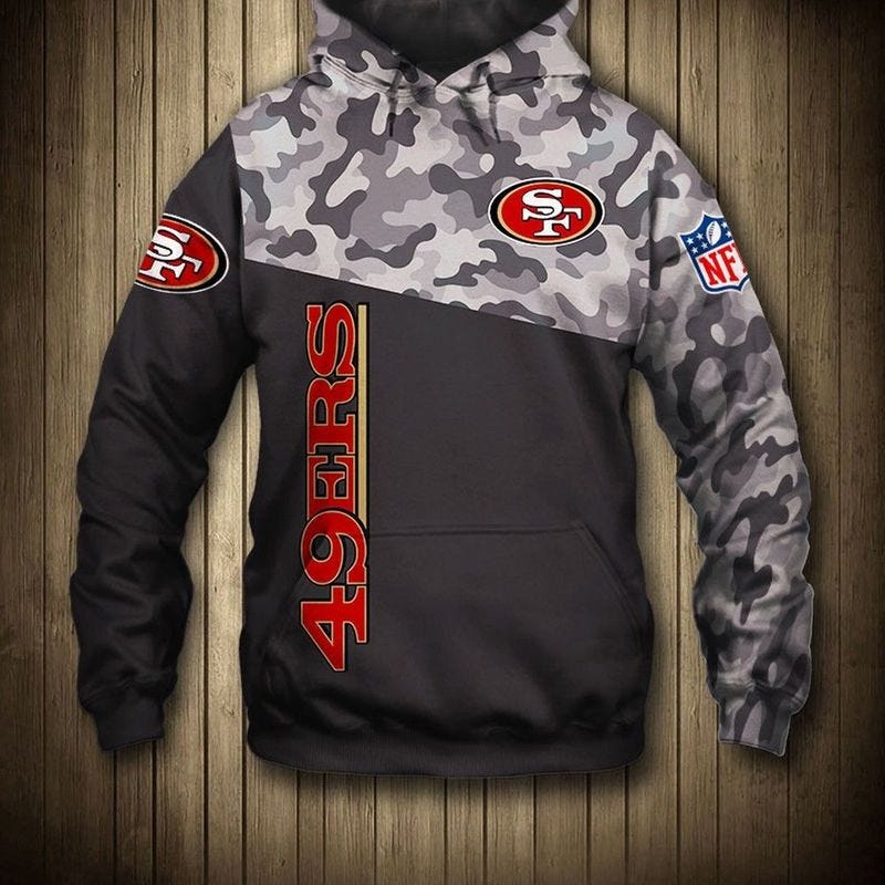 San Francisco 49ers Logo Military 3D Hoodie All Over Printed | by ...