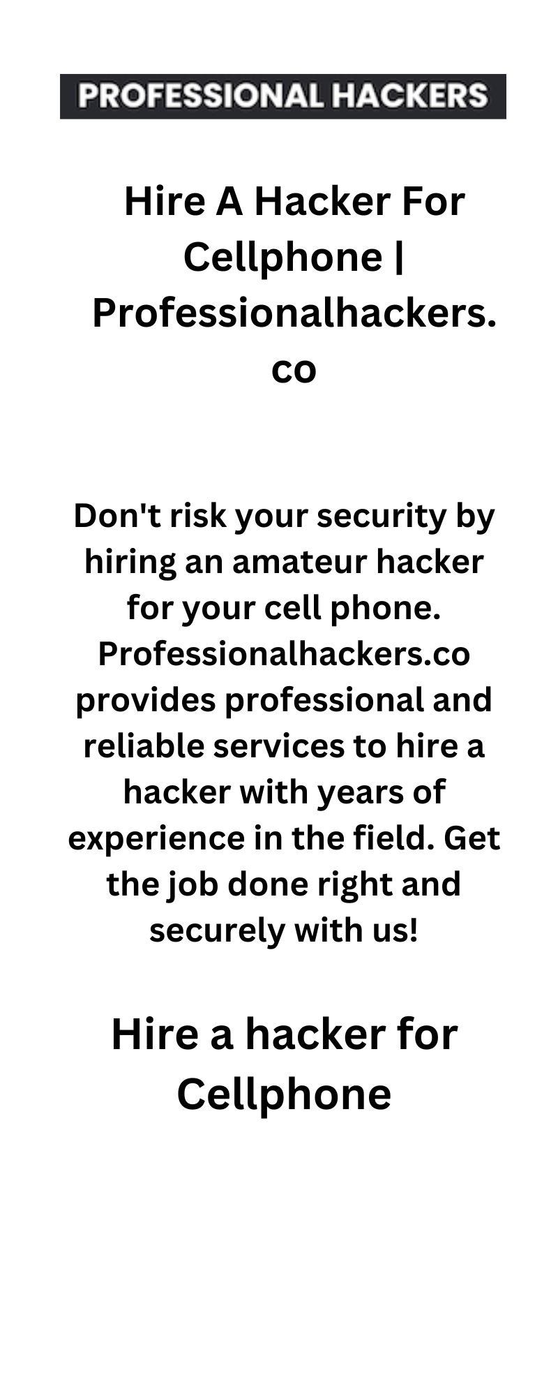 Hire A Hacker For Cellphone | Professionalhackers.co - hacker - Medium