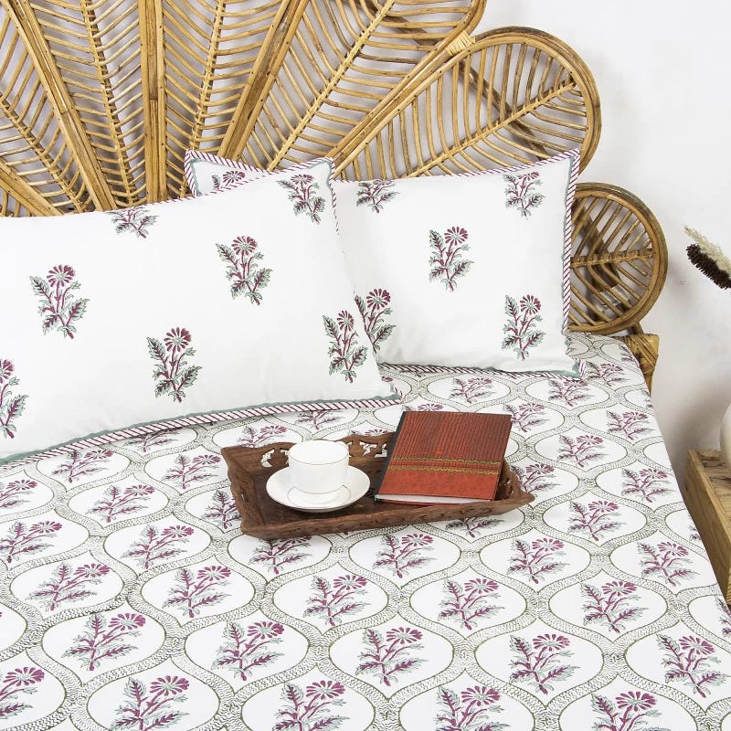 Upgrade Your Bedroom with Dmaasa’s Hand Block Bed Sheet Set: Buy Cotton ...