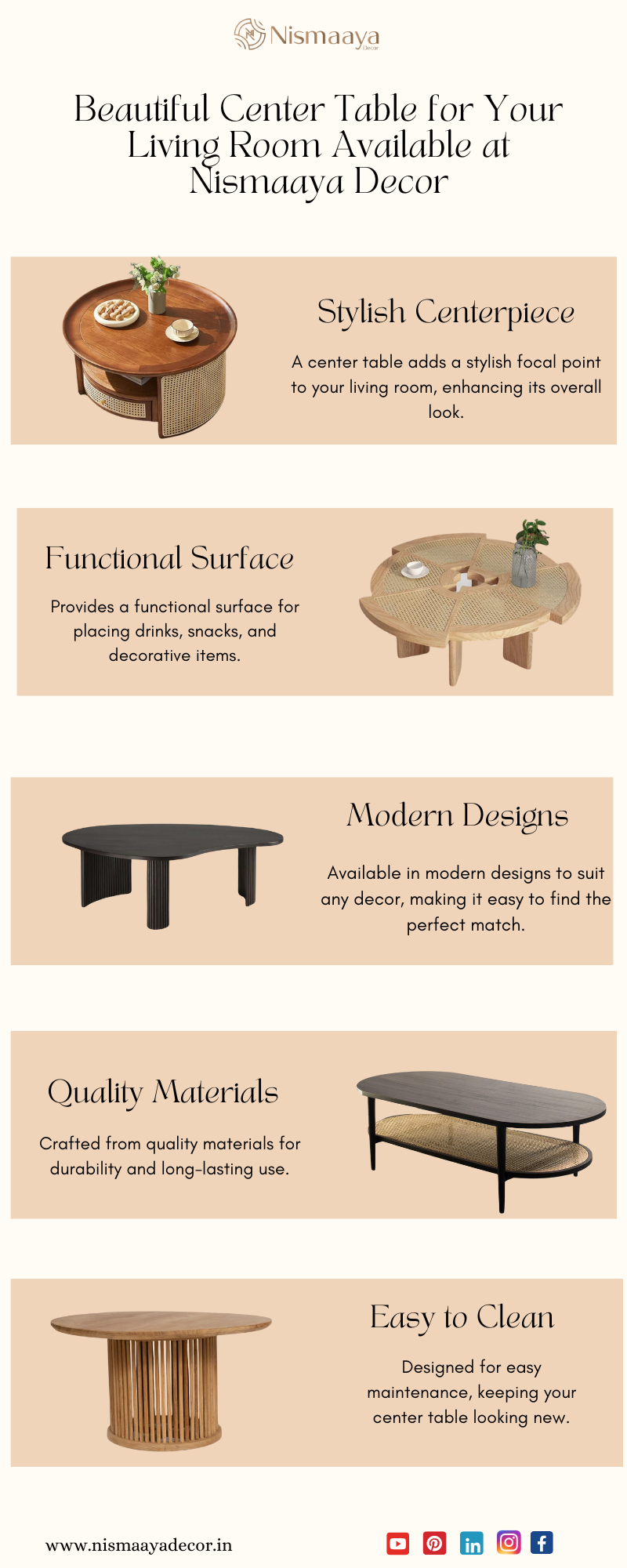 Beautiful Center Table for Your Living Room Available at Nismaaya Decor ...