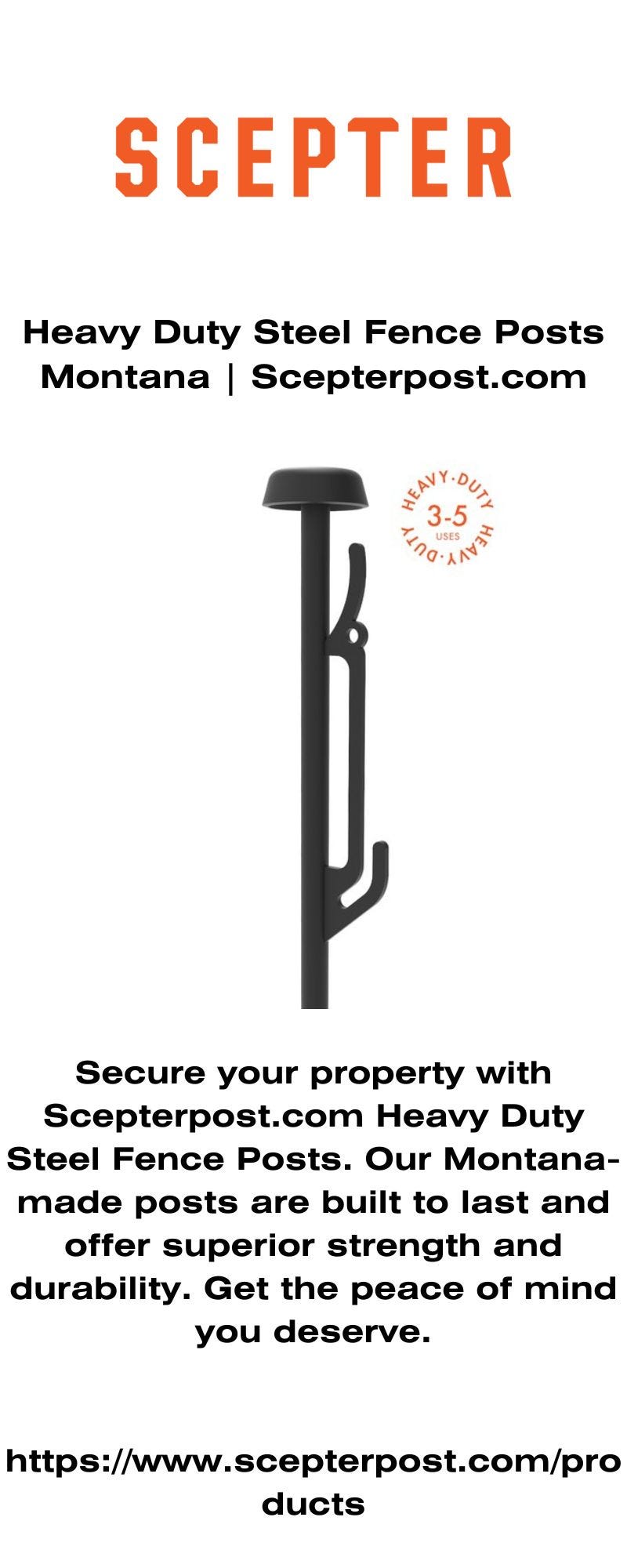 Heavy Duty Steel Fence Posts Montana | Scepterpost.com - Scepter Post ...