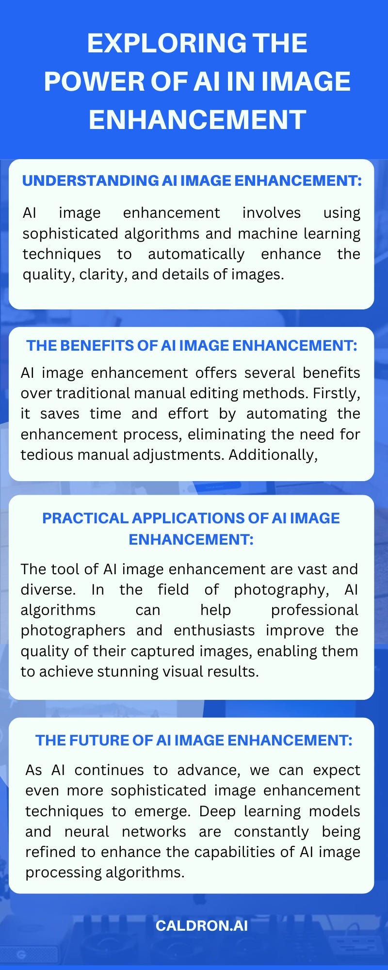 Exploring the Power of AI in Image Enhancement - Caldron - Medium