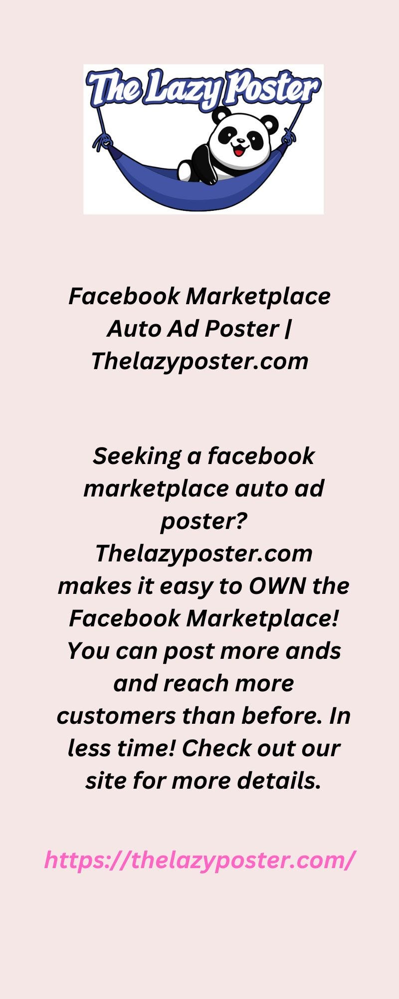 Facebook Marketplace Auto Ad Poster | Thelazyposter.com - The Lazy ...