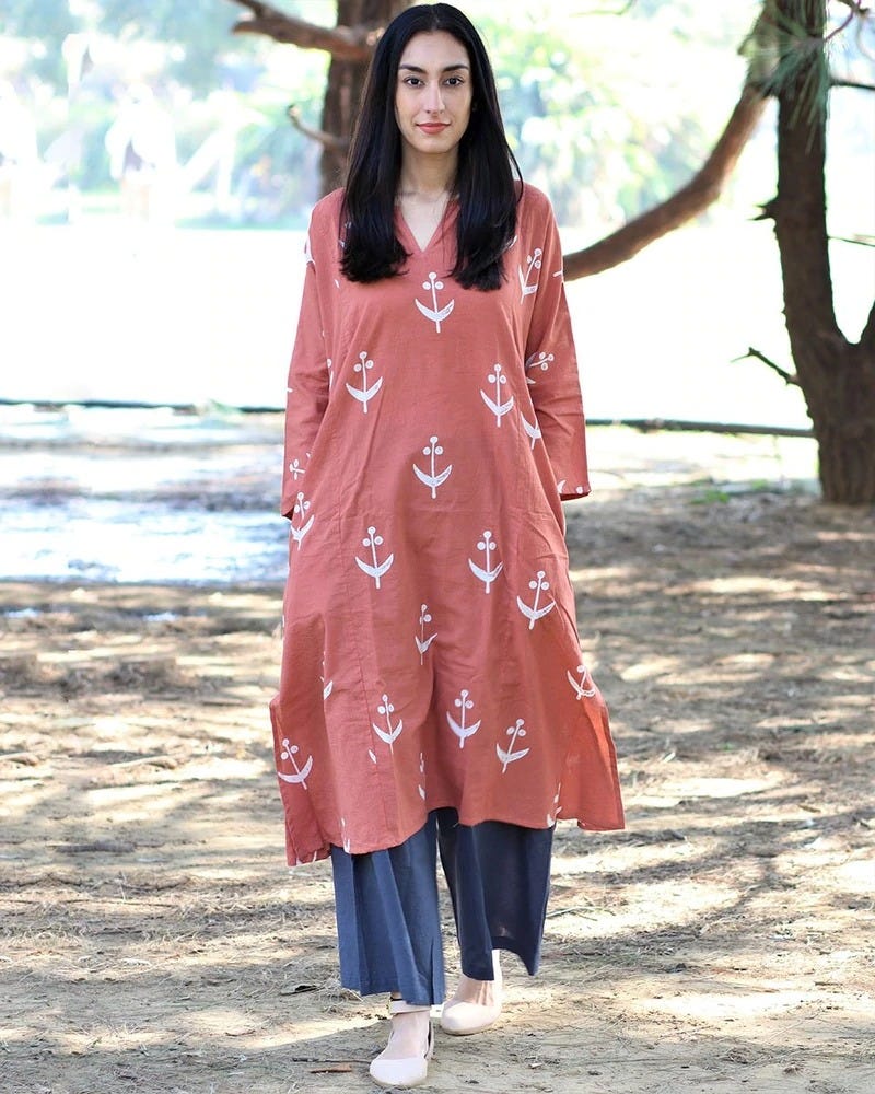 Block Printed Women’s Kurta Sets - Chidiyaaonline - Medium