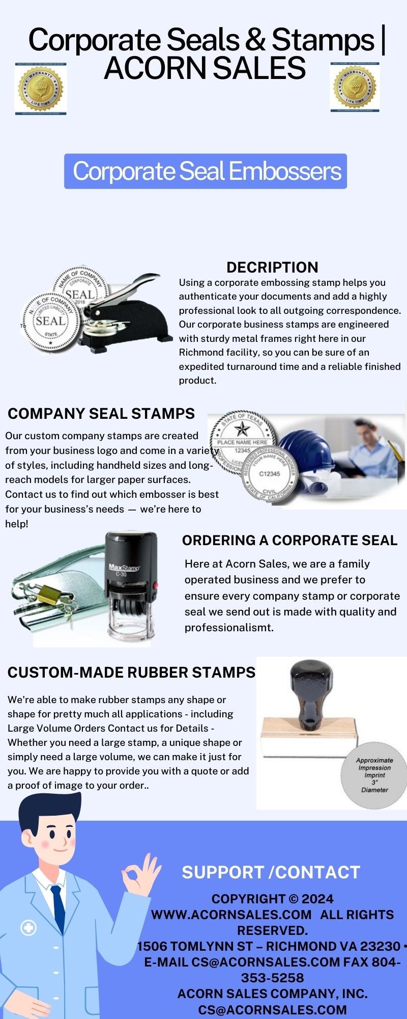 Corporate Seals & Stamps | ACORN SALES - Acorn Sales - Medium