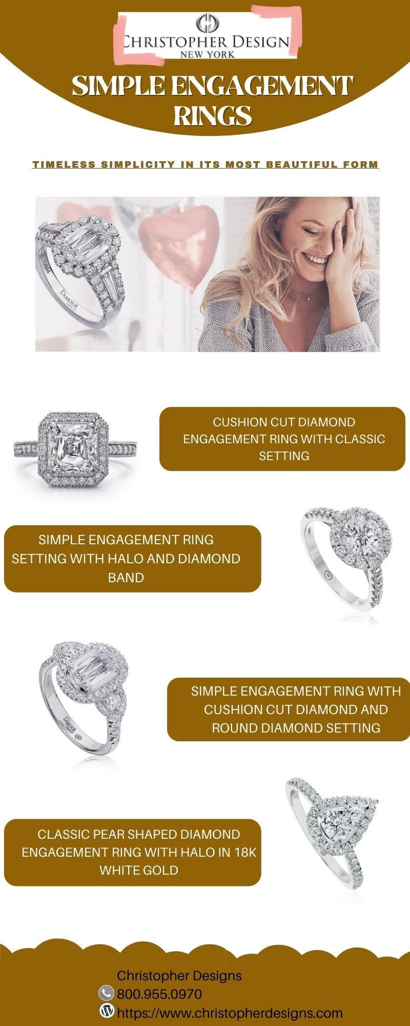 Best simple engagement ring at affordable price - christopher design ...