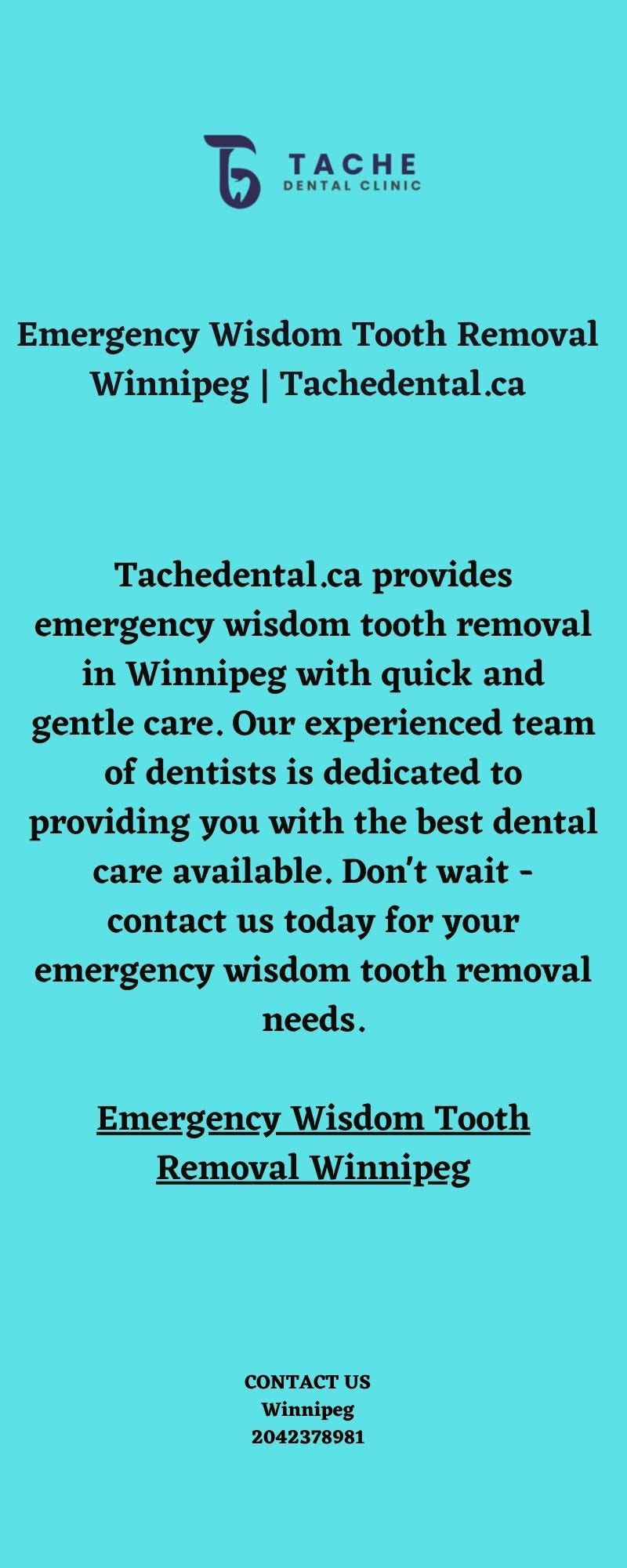 Emergency Wisdom Tooth Removal Winnipeg | Tachedental.ca - tachedental ...