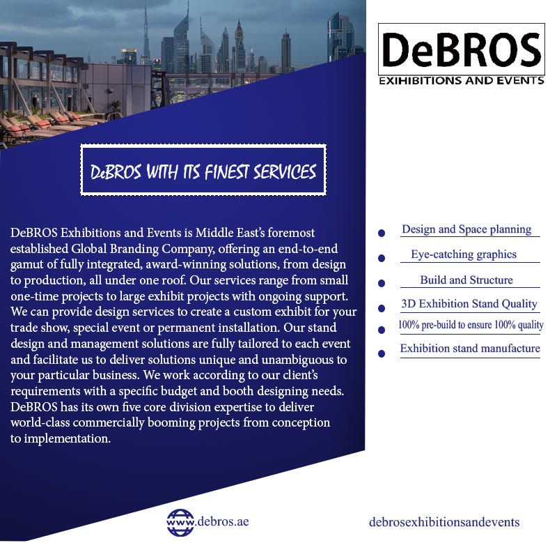 Dubai Exhibition Stand Builder & Contractor | by Debros Exhibitions and Events | Medium
