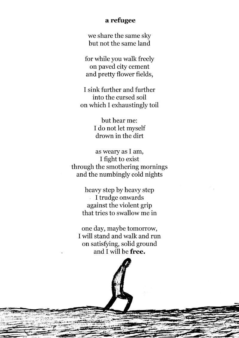 “A Refugee” (Poem). Written & Illustrated by: Grace Oh… | by LiNK at ...