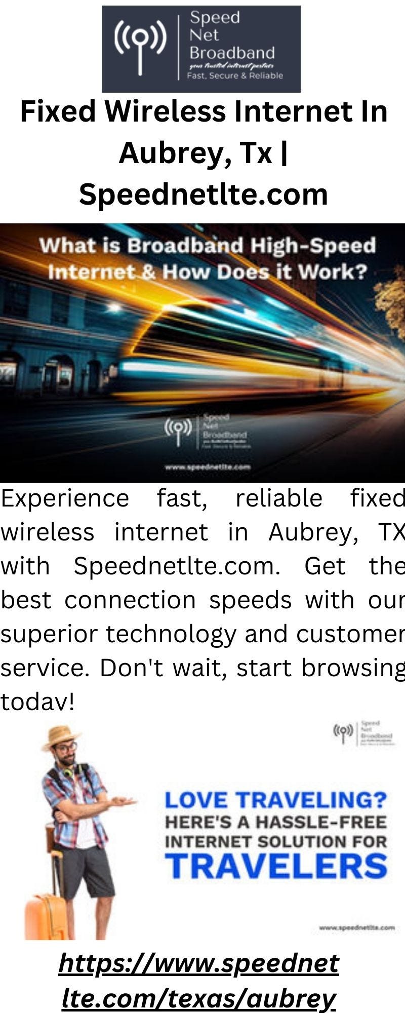 Fixed Wireless Internet In Aubrey, Tx | Speednetlte.com - Speed Net ...
