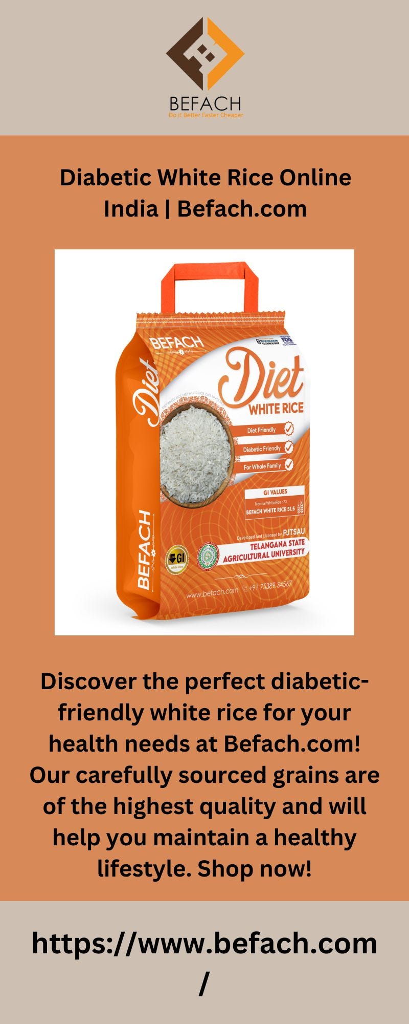 Diabetic White Rice Online India | Befach.com - Be Fach - Medium