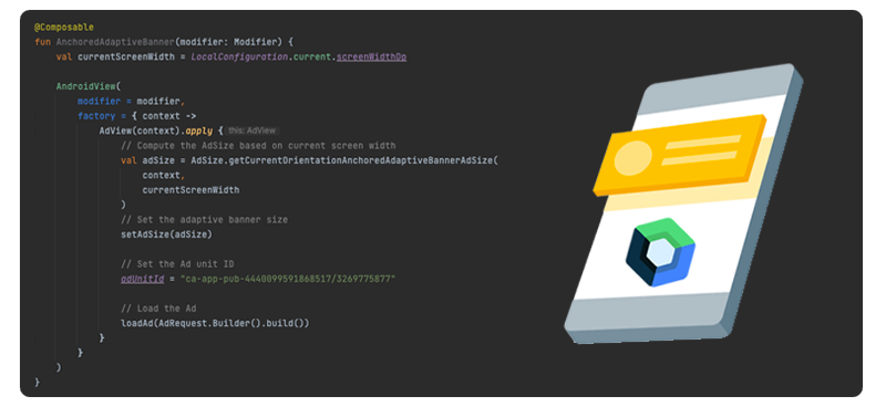 Including an AdMob Anchored Adaptive Banner in Jetpack Compose | by Paolo Montalto | Medium