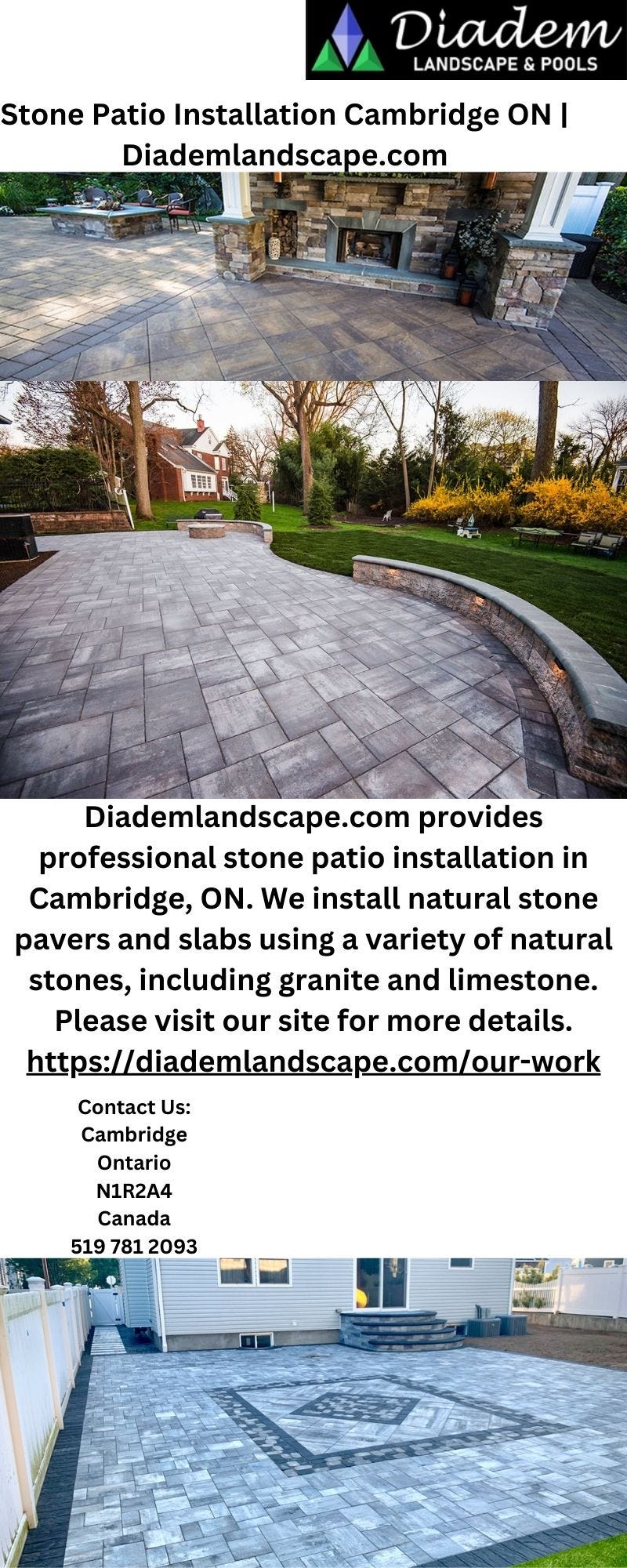 Stone Patio Installation Cambridge ON | Diademlandscape.com - Diadem ...