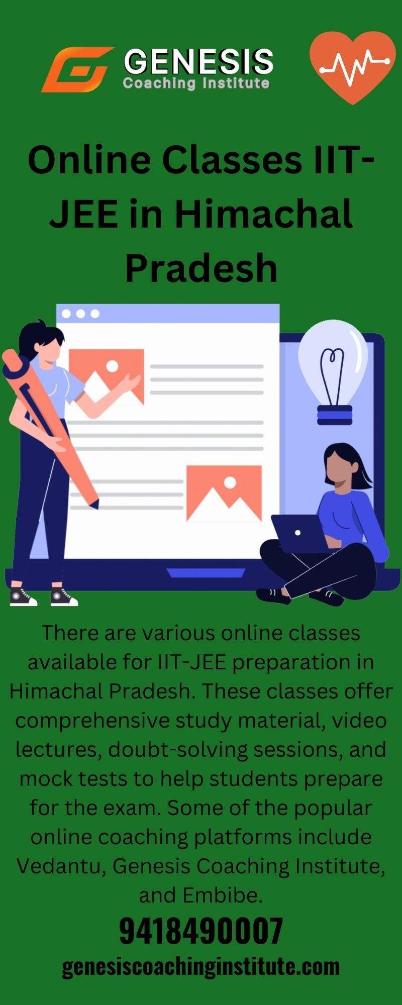 Online Classes IIT-JEE in Himachal Pradesh - Genesis Coaching - Medium