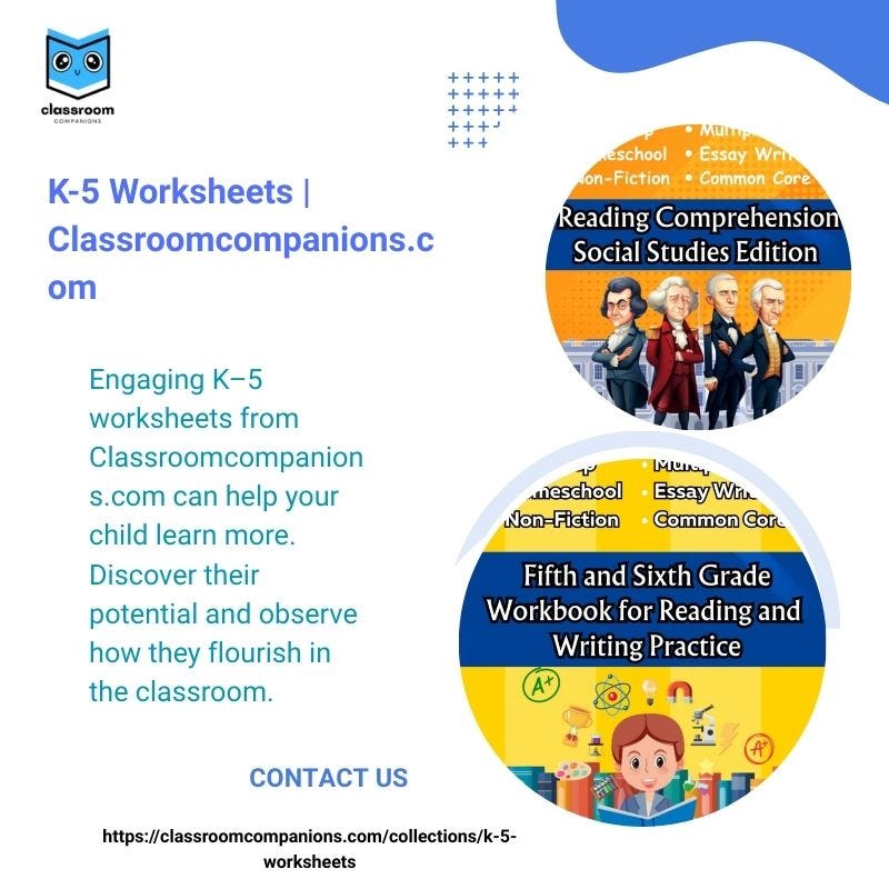 K-5 Worksheets | Classroomcompanions.com - classroomcompanions - Medium