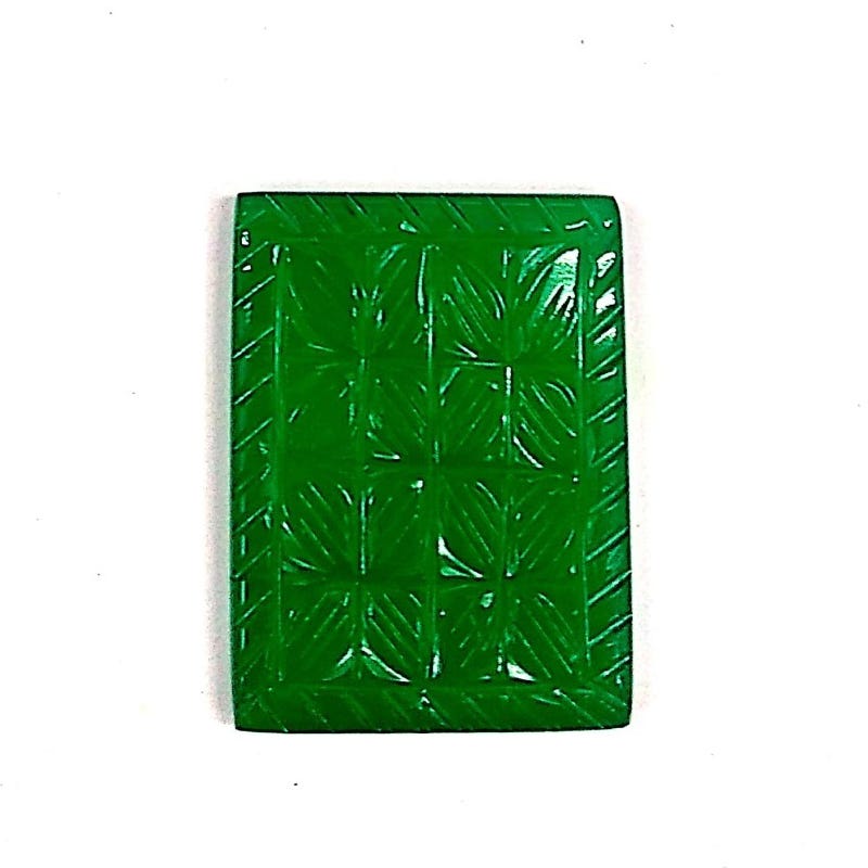 Green Onex Carved - TusharGems - Medium
