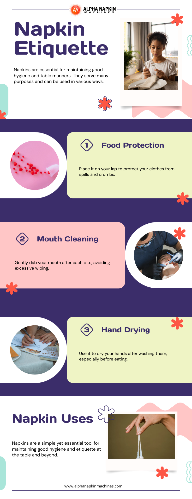 How to Use Napkins in Daily Life. Napkins are a simple yet essential ...