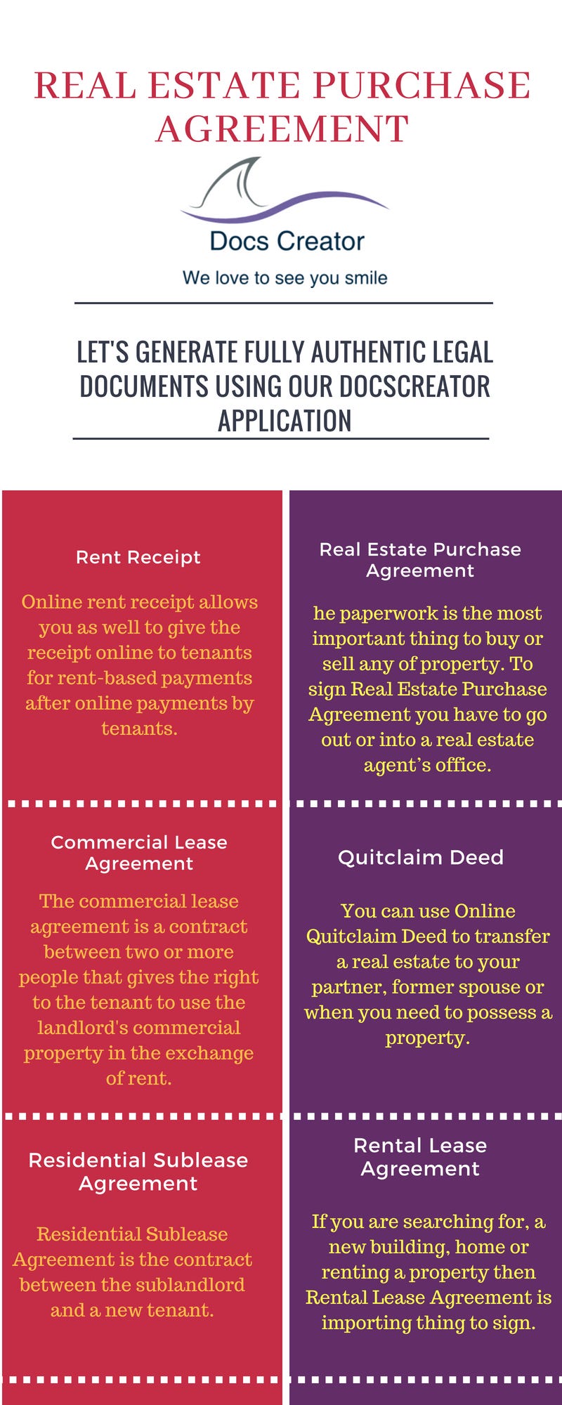 Online Legal Document Generator. A Real Estate Purchase Agreement is a ...