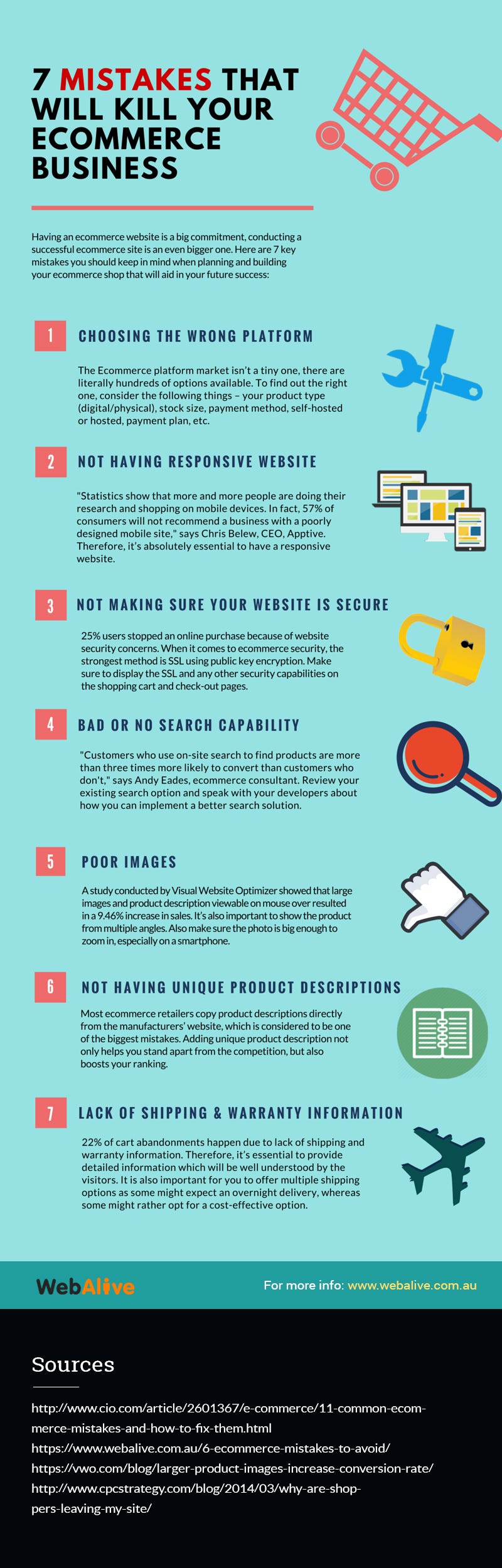 7 Deadly Ecommerce Mistakes To Avoid [ Infographic ] By Webalive Medium