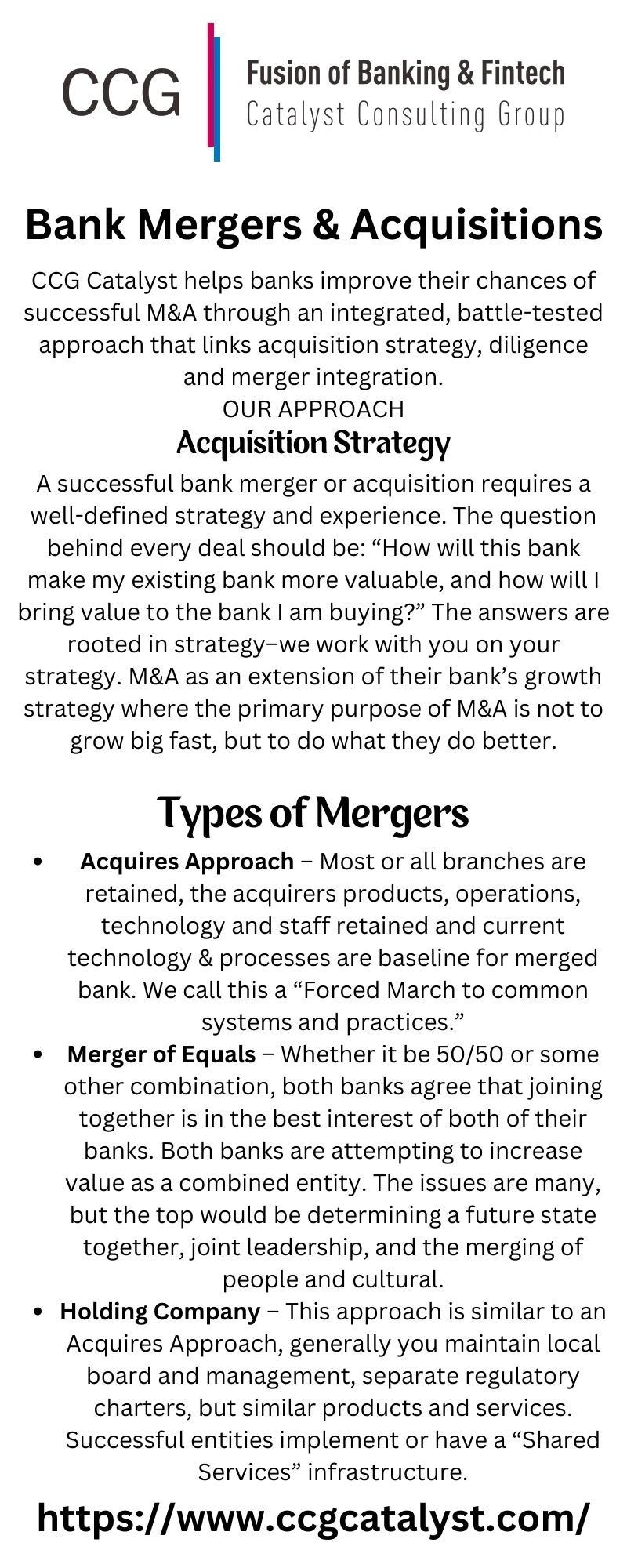 Bank Merger Consulting | Ccgcatalyst.com - CCG Catalyst Consulting Group - Medium