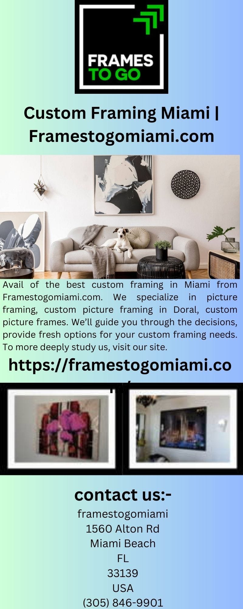 Custom Framing Miami | Framestogomiami.com - Zanegreen - Medium