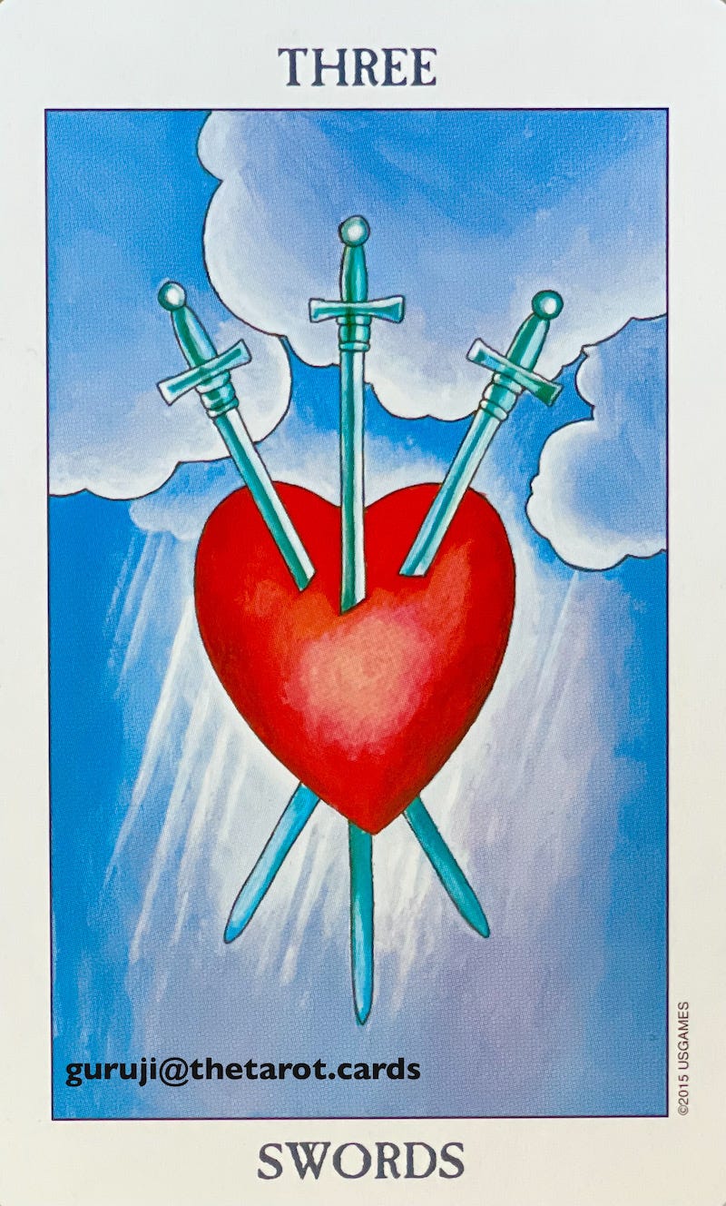 Tarot Card of the Day: Three of Swords | by Vik Kumar | The Tarot Cards ...