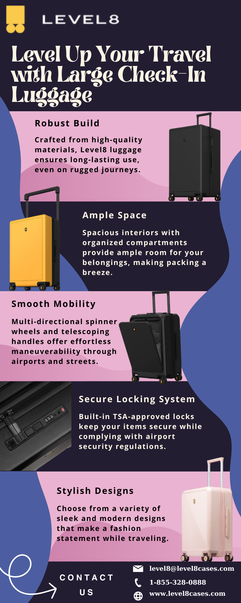 Level Up Your Travel with Large Check-In Luggage - Level8 - Medium