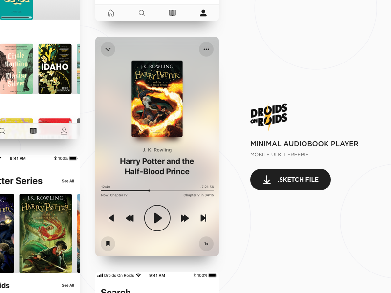 Weekly Design Freebies #9. Minimal Audiobook Player | by Mousemade | Medium