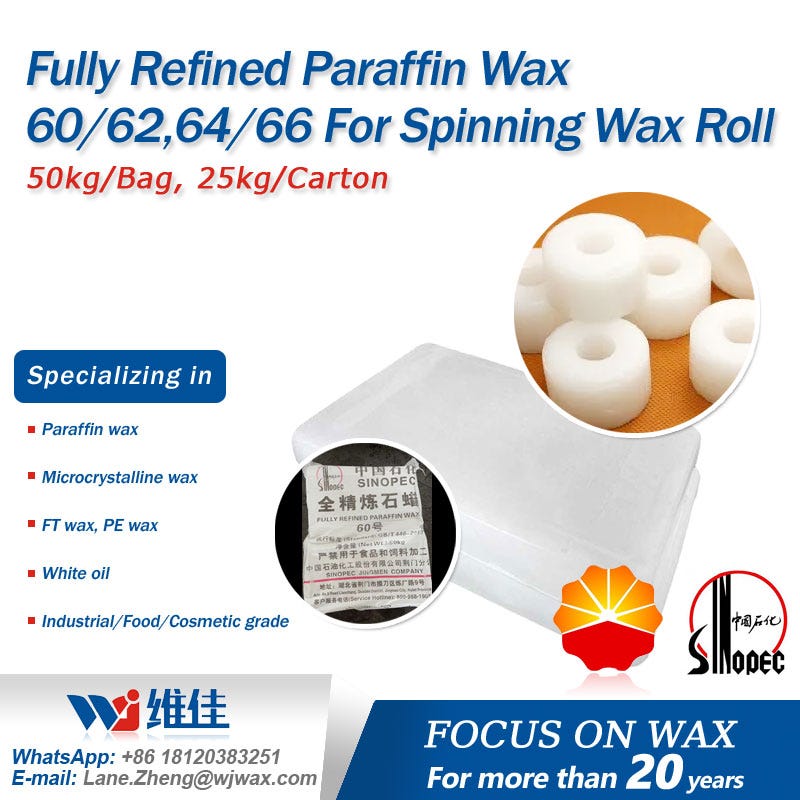 Fully Refined Paraffin Wax 60,62,64 For Spinning Wax Roll | by Jingmen ...
