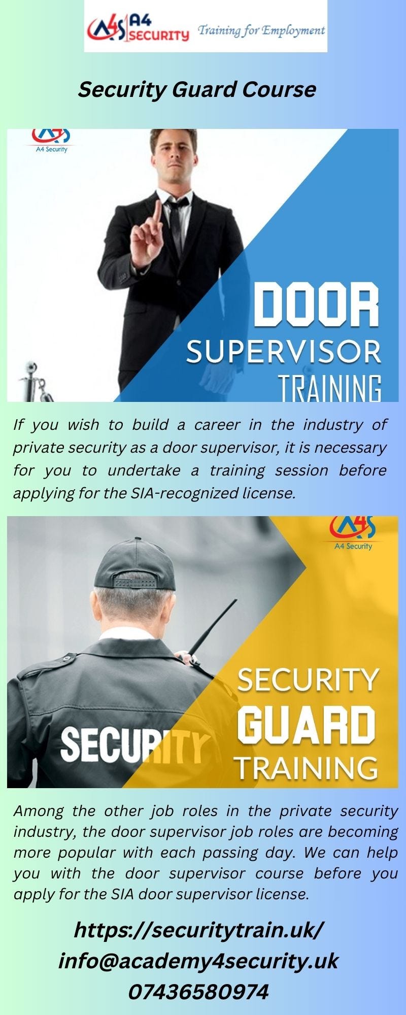 Security Guard Course — SIA SECURITY TRAINING COURSES - Securitytraina - Medium