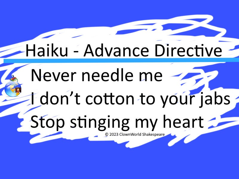 Comedy Haikus with a Very Broad Range - ClownWorld Shakespeare - Medium