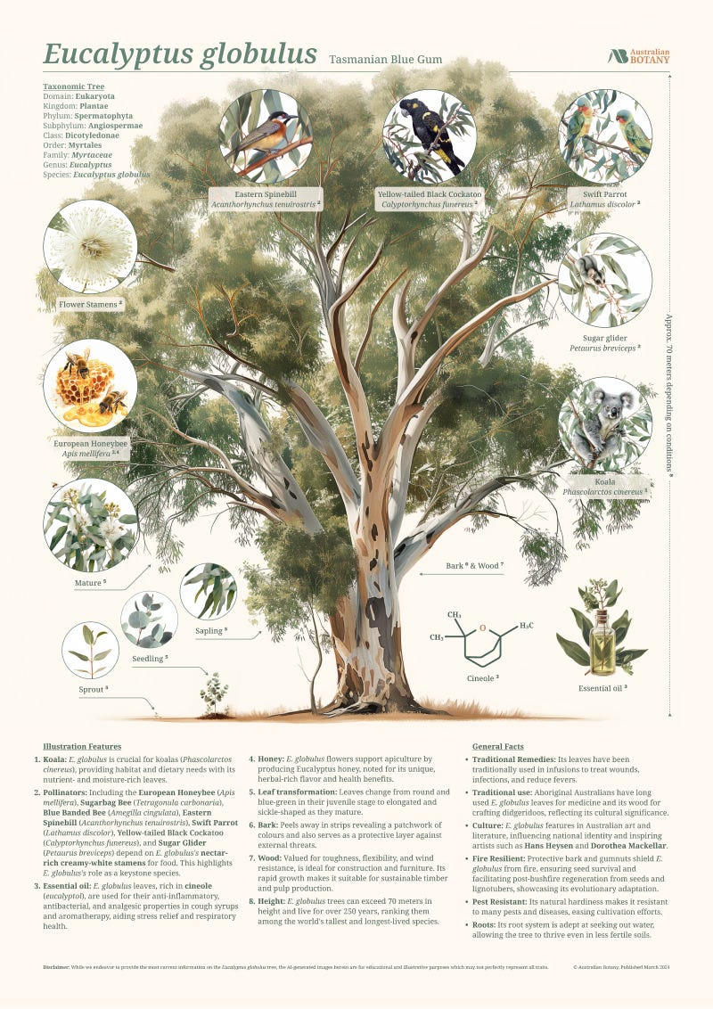 Eucalyptus globulus tree profile. A Symbol of Australian Natural ...