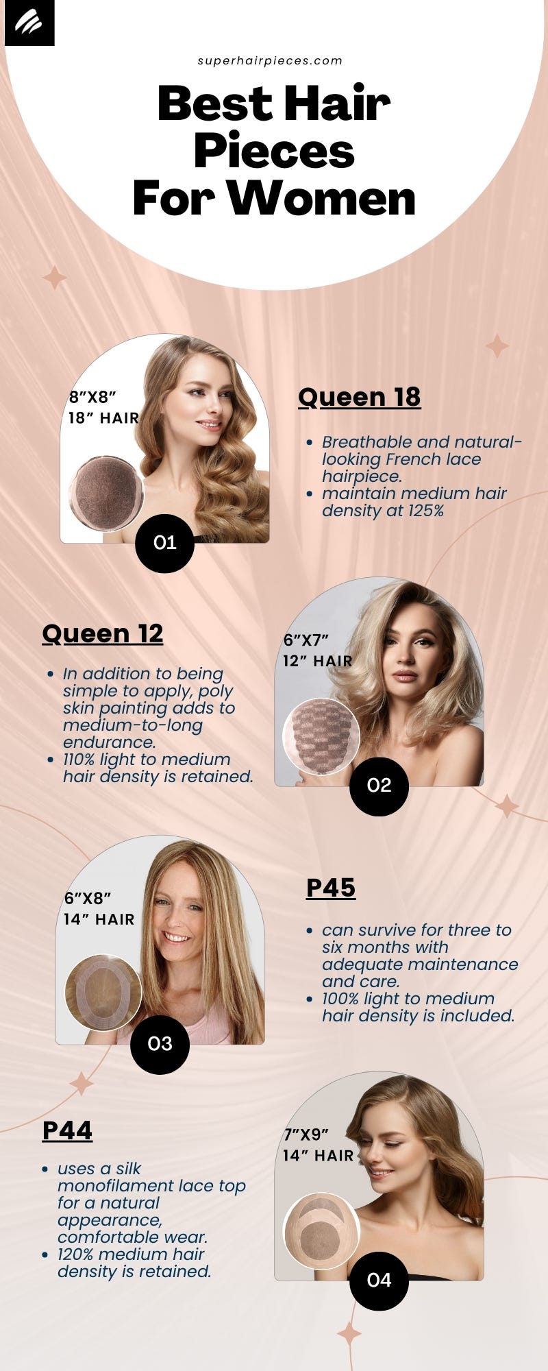 Best Hairpieces for Women | Human Hair Pieces - Christina Mark - Medium
