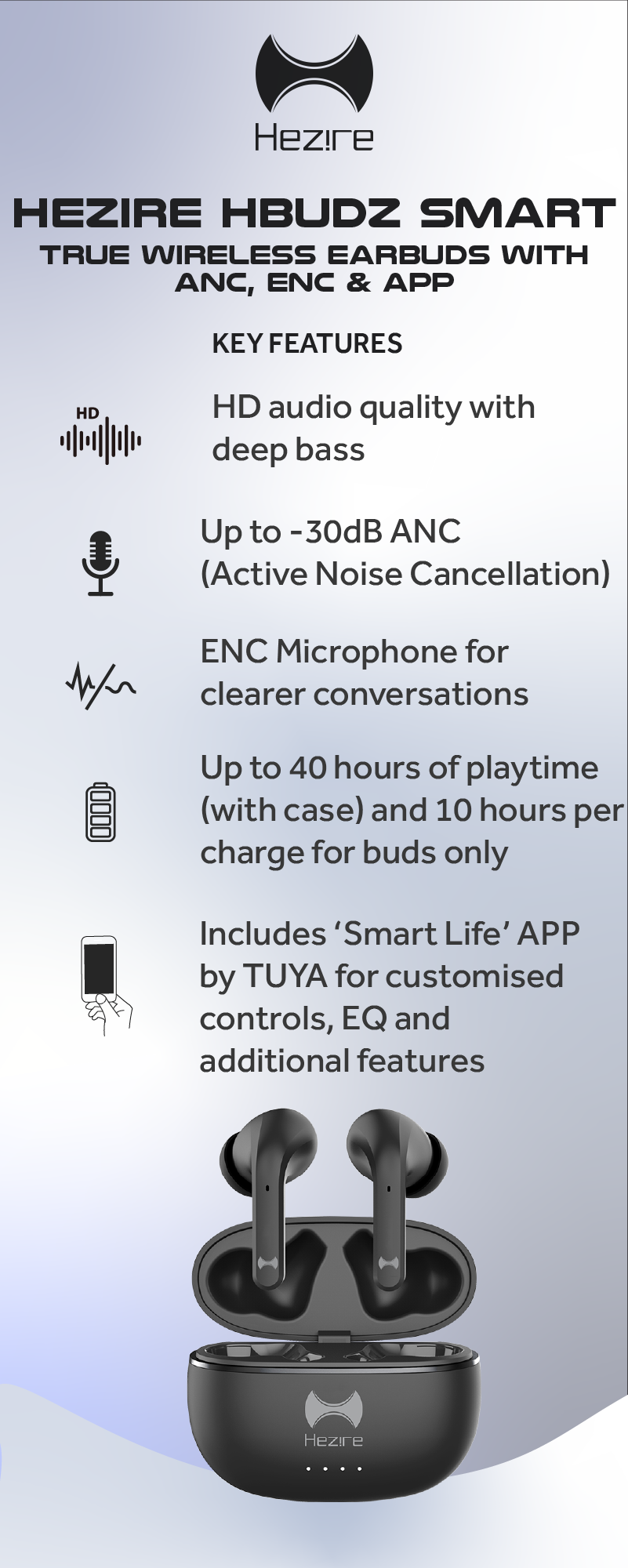 Buy True Wireless Earbuds with ANC | Hezire Technologies - Hezire - Medium