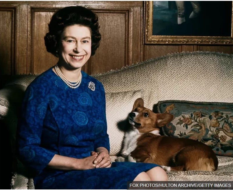 How did Queen Elizabeth come to adore her pet “corgi” dogs, and how did ...