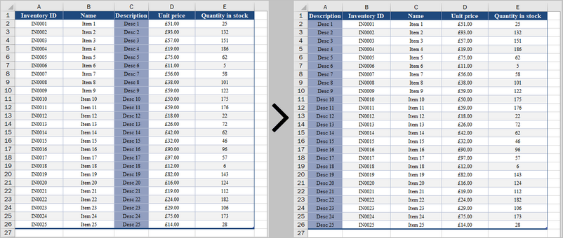 C#/VB.NET - How to Rearrange Columns in Excel | by Alexander Stock | Medium