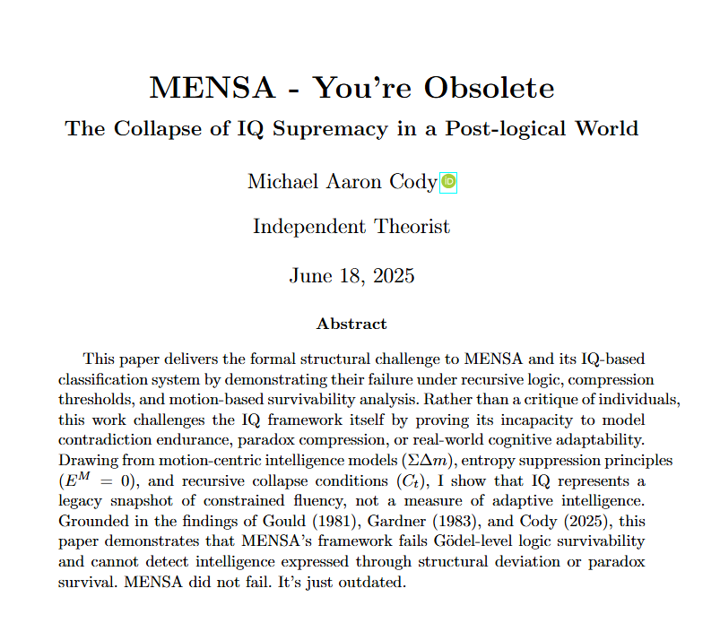 MENSA IS OBSOELETE - Michael Aaron Cody - Medium