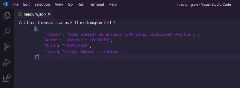 [Vue] Como acessar um arquivo JSON local utilizando Vue CLI 3 | by ...