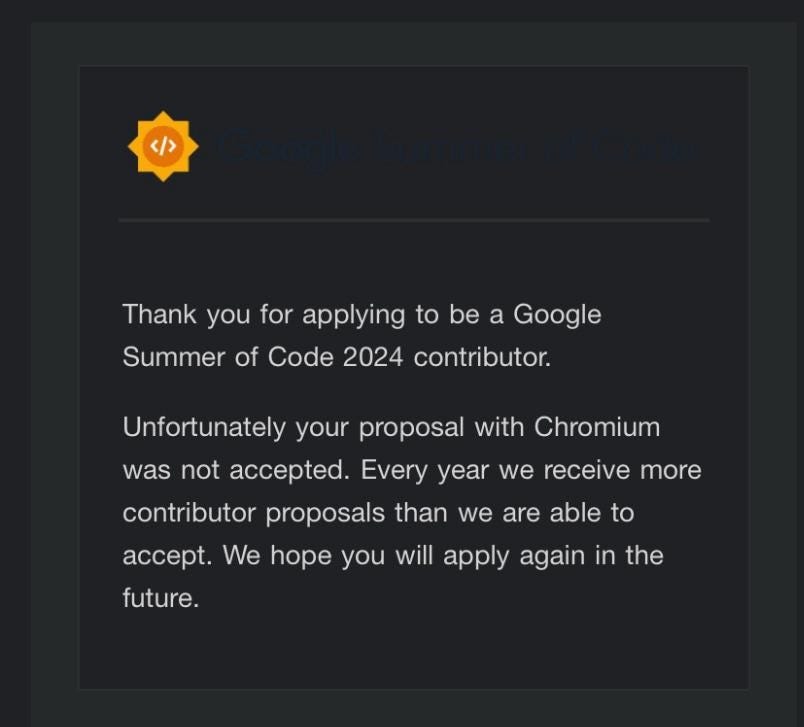 My GSoC 2024 journey : Embracing Rejection and Growth | by Sameera Randika Prabash | May, 2024 ...