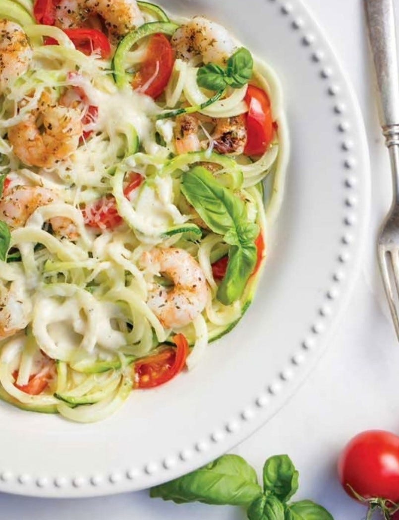 SHRIMP CAPRESE PASTA - OnlyKeto Recipes - Medium